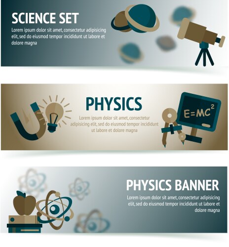 Physics and astronomy icons set Royalty Free Vector Image