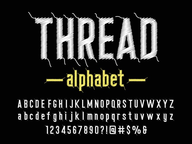 Thread font Royalty Free Vector Image - VectorStock