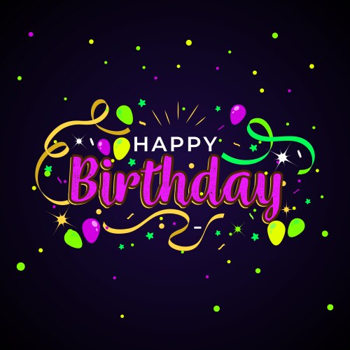 Happy birthday lettering design template for card Vector Image