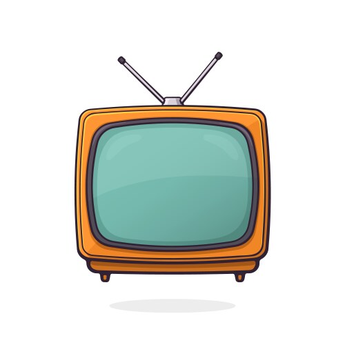 Analogue retro tv with antenna Royalty Free Vector Image