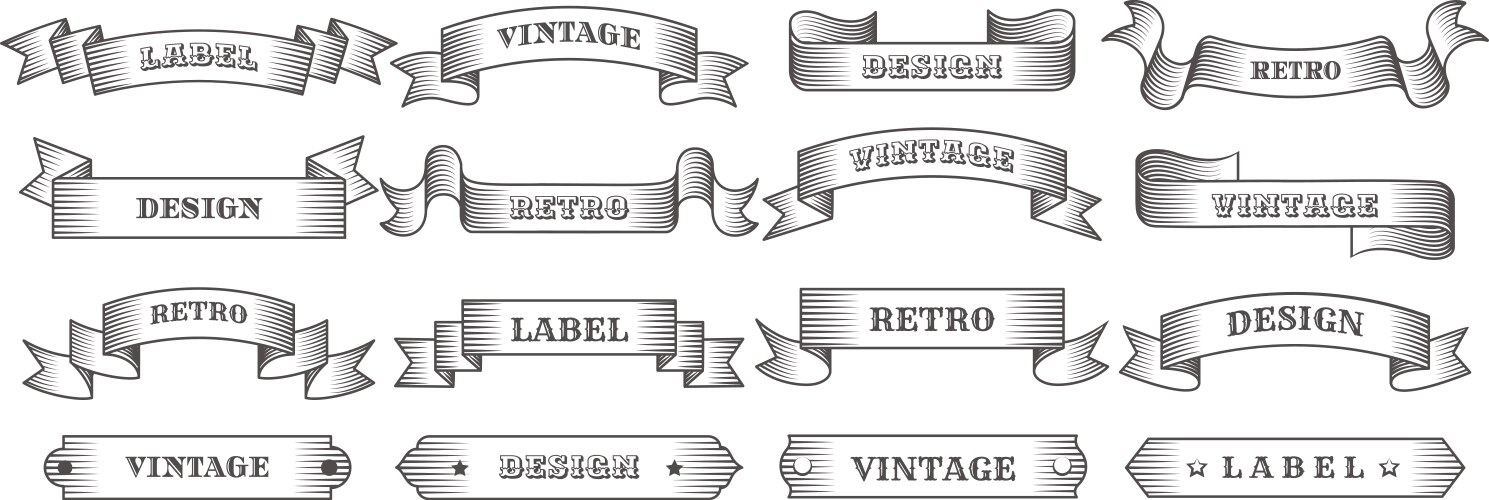 Curly swish tails for retro banners Royalty Free Vector Curly swish tails for retro banners Royalty Free Vector