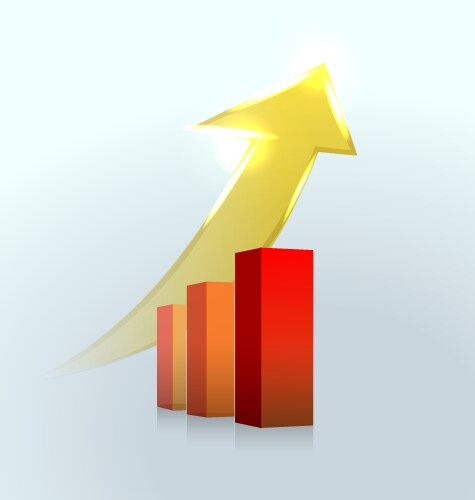 Growth progress blue arrow graph Royalty Free Vector Image Growth progress blue arrow graph Royalty Free Vector Image