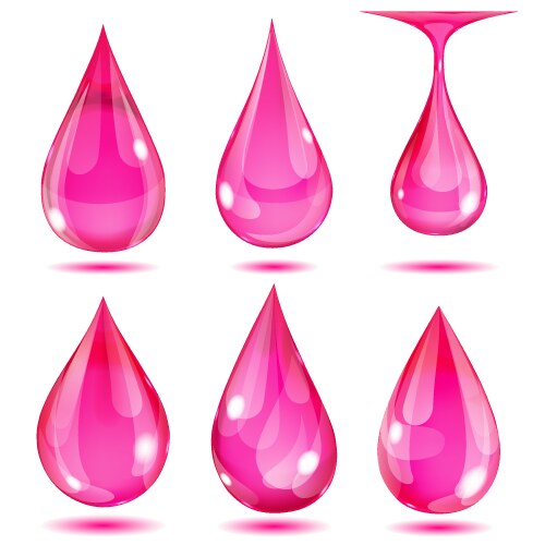 Pink background of water drops Royalty Free Vector Image