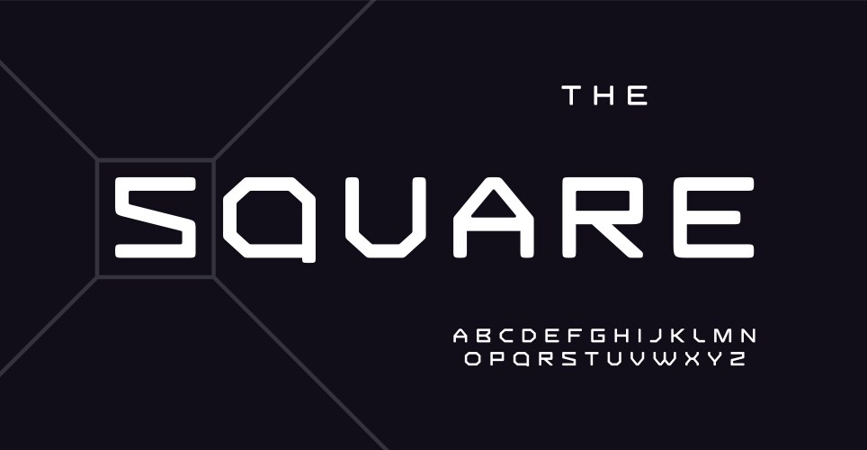 Modern geometric style alphabet bold square font Vector Image