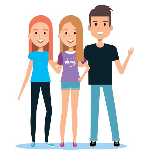 Three Hugging Friends Vector Images (over 160)