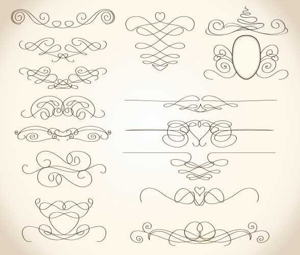 Decorative page break line vintage text separator Vector Image