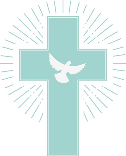 Hand with holy spirit catholic Royalty Free Vector Image