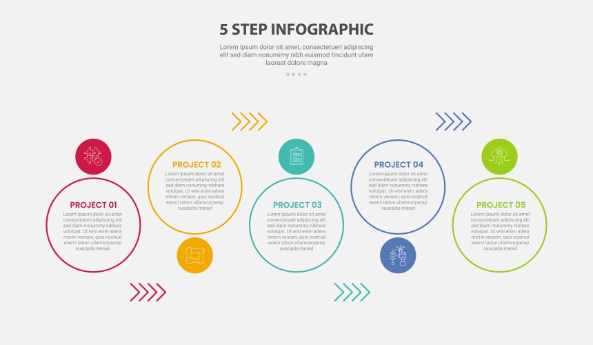 5 points template infographic outline style Vector Image