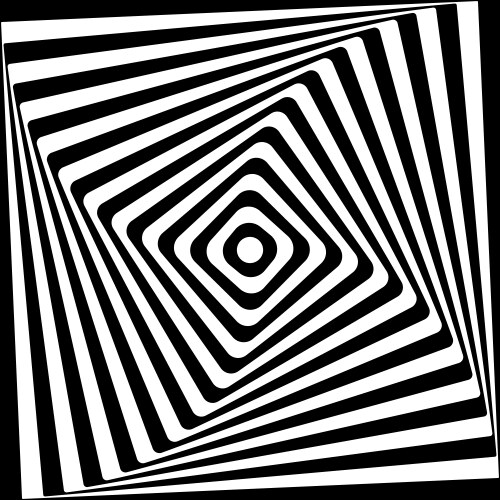 Abstract ring spiral black and white pattern Vector Image