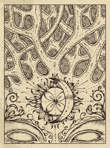 Stork mystic concept for lenormand oracle tarot Vector Image