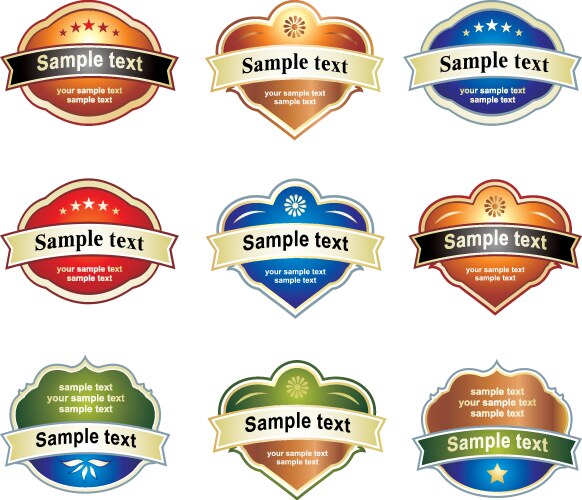 Label assortment Royalty Free Vector Image - VectorStock