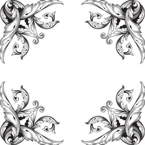 Baroque set of vintage elements Royalty Free Vector Image