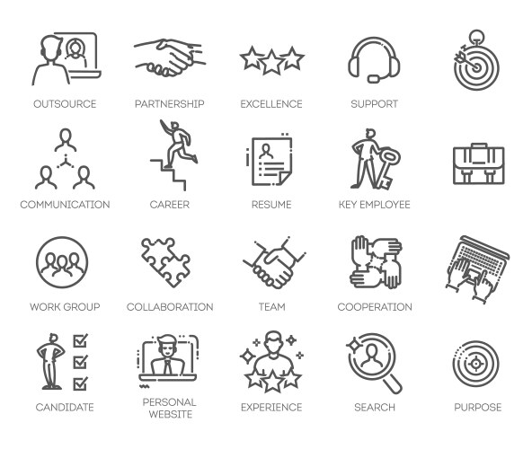 Business people training icons Royalty Free Vector Image