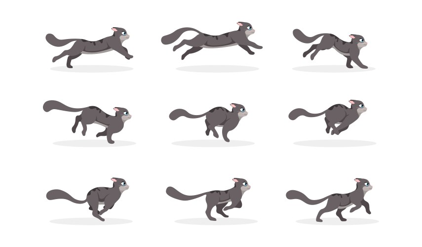 Running Cat Silhouette Running Cat Silhouette Vector Images (over
