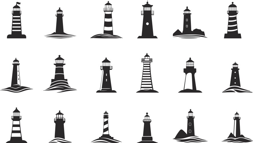 Lighthouse Silhouette Vector Images (over 6,500)