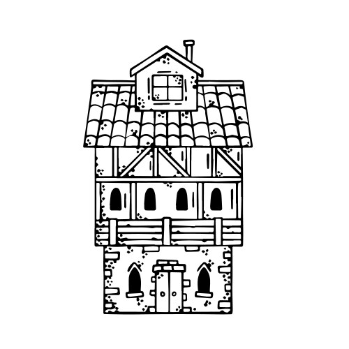 Medieval house village building Royalty Free Vector Image