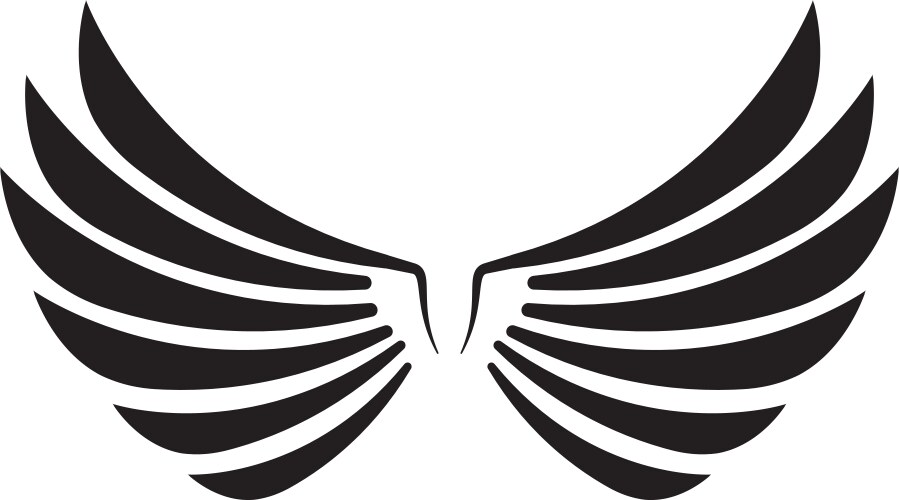 Wing set graphic icon design template Royalty Free Vector