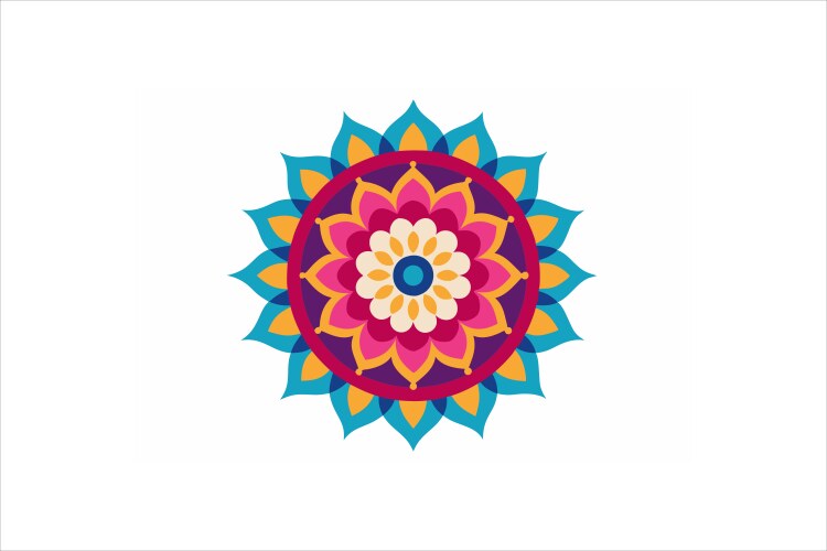 Authentic colorful indian mandala art Royalty Free Vector
