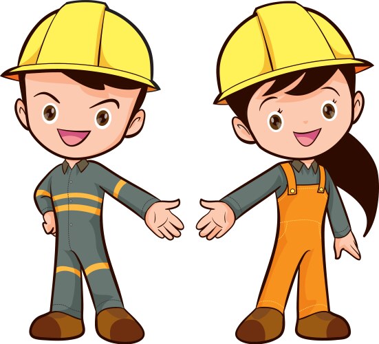 Cartoon construction worker Royalty Free Vector Image