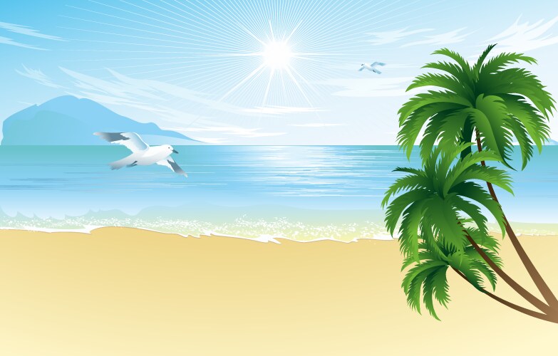 Summer beach Royalty Free Vector Image - VectorStock