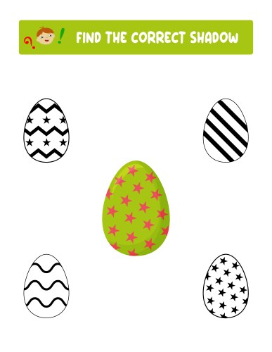 Find the correct shadow easter eggs teaching Vector Image