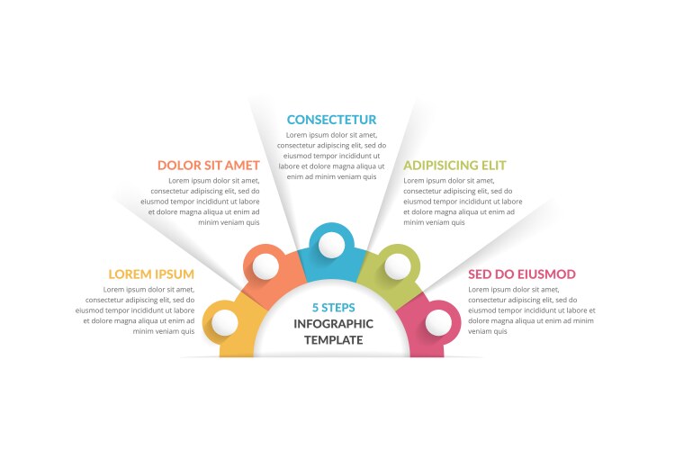 Infographic 5 options design elements Royalty Free Vector