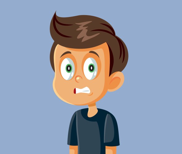 Scared boy being afraid a spider cartoon Vector Image