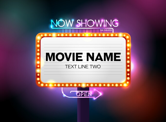 Theater marquee sign Royalty Free Vector Image