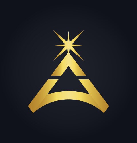 Position star gps location colored gold logo Vector Image