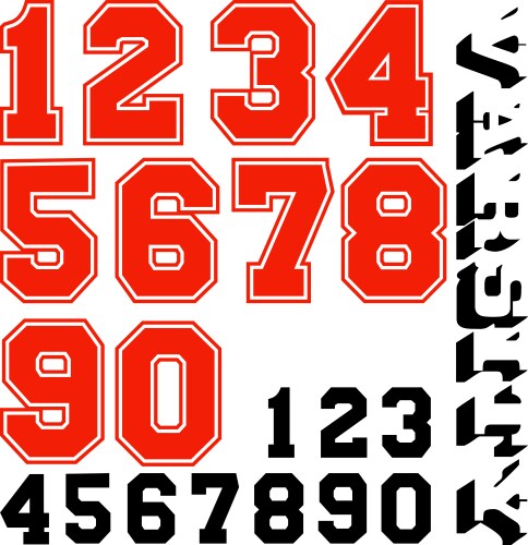 Varsity Numbers Vector Images (over 1,100)