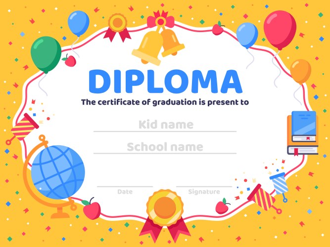 Education diploma kindergarten certificate insects