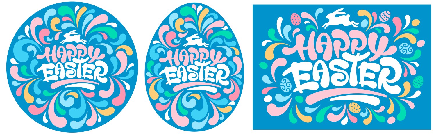 Art with mandala and happy word doodle lettering Vector Image