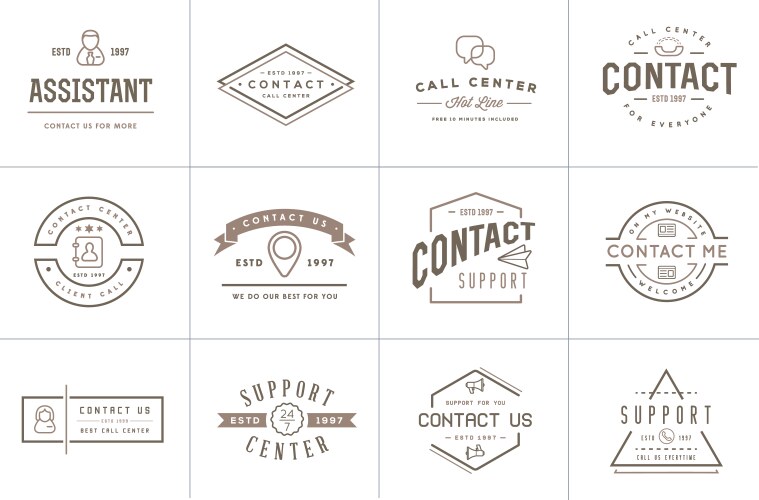 Big set of contact us service elements Royalty Free Vector
