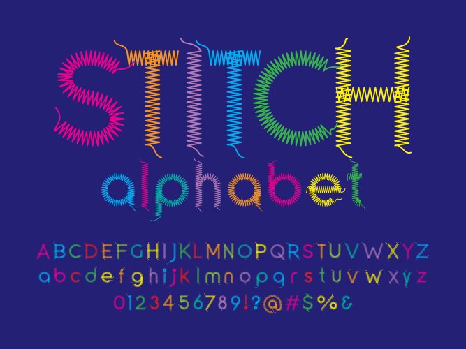 Thread font Royalty Free Vector Image - VectorStock