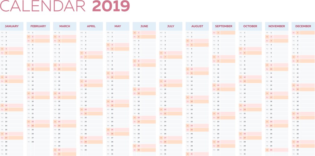 Business planner calendar template monthly Vector Image