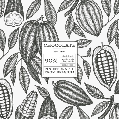 Cocoa seamless pattern chocolate beans Royalty Free Vector