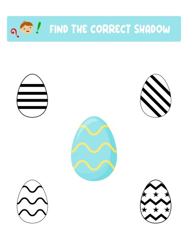 Find the correct shadow easter eggs teaching Vector Image