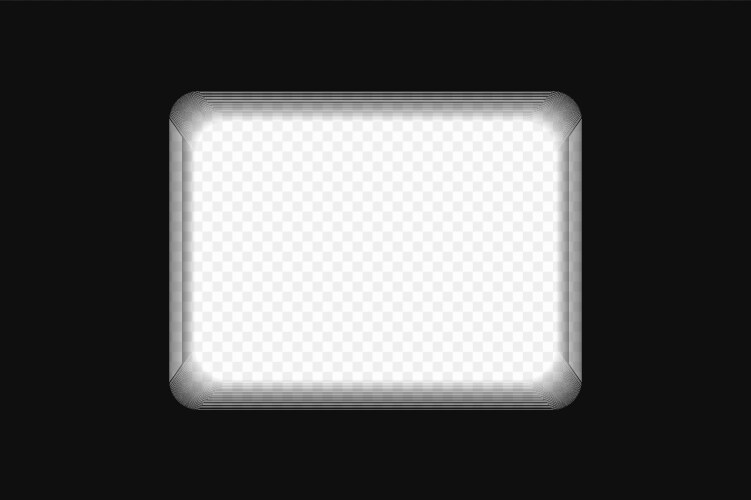 Old cinematic frame overlay texture on transparent