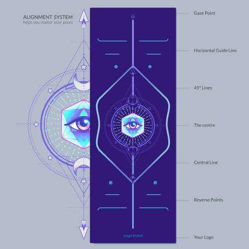 Alignment yoga mat design template Royalty Free Vector Image