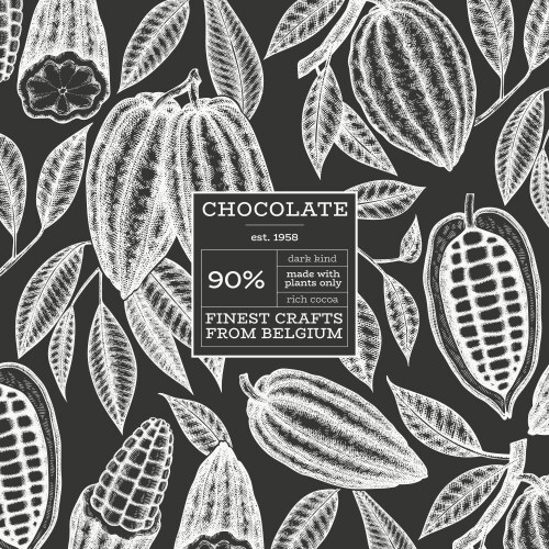 Cocoa seamless pattern chocolate beans Royalty Free Vector