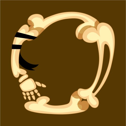 Skeleton 9 nine made of bones Royalty Free Vector Image