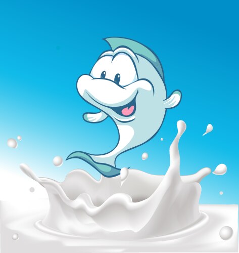 Two funny fish isolated on white background Vector Image
