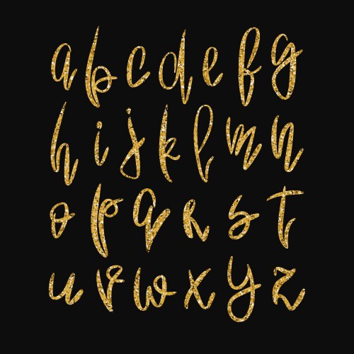 Calligraphic golden letters vintage elegant gold Vector Image
