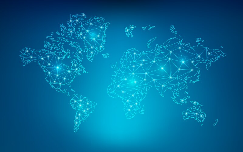 Global network mesh earth map Royalty Free Vector Image Global network mesh earth map Royalty Free Vector Image