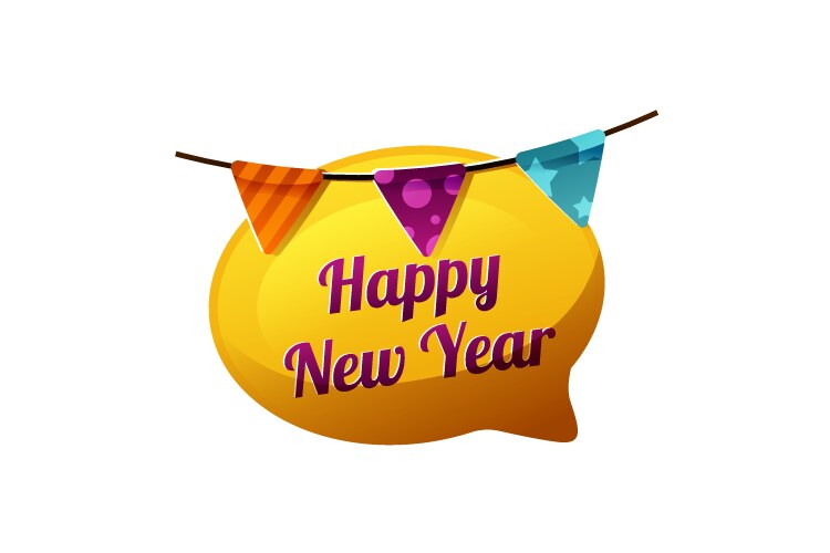 New year sticker set Royalty Free Vector Image