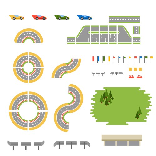 Race track curve road Royalty Free Vector Image