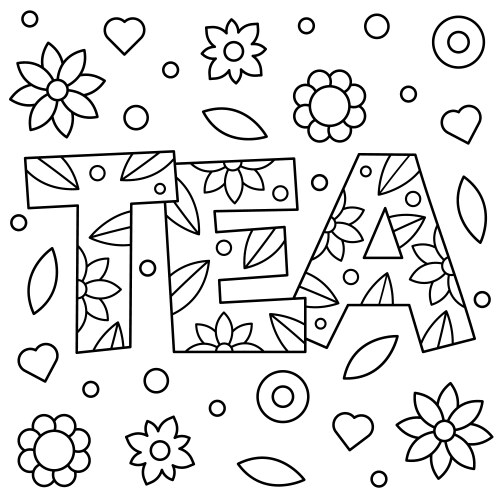 Adult Coloring Pages Tea Vector Images (over 150)