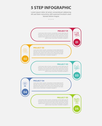 5 points template infographic outline style Vector Image
