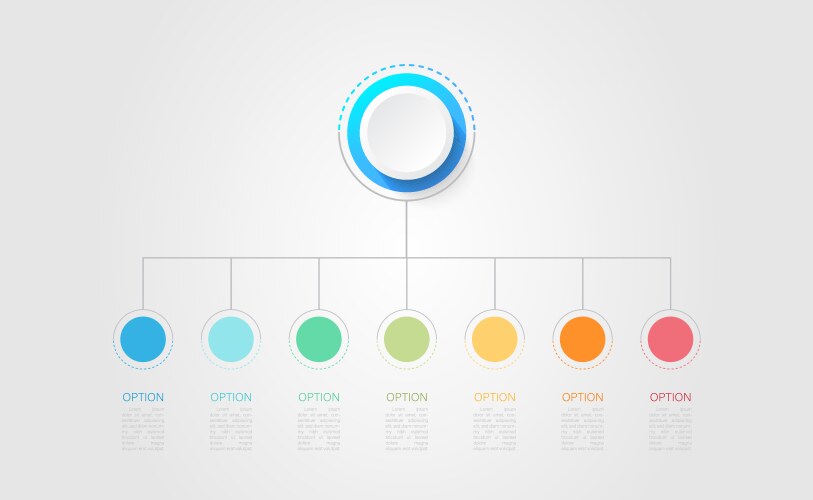 Infographic 7 options design elements Royalty Free Vector