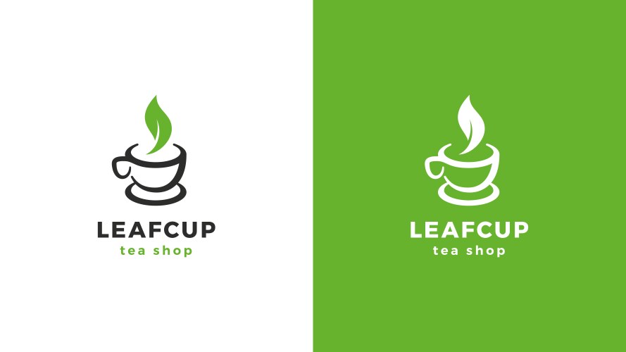 Leaf logotype template positive and negative Vector Image